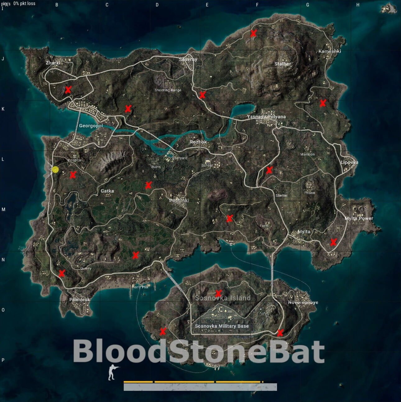 PUBG : Emplacements des bunkers sur Erangel